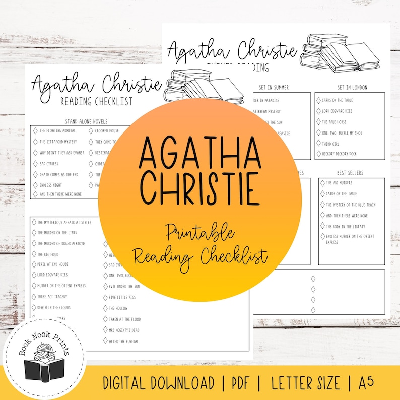 Agatha Christie Reading Checklist Printable Reading List - Etsy