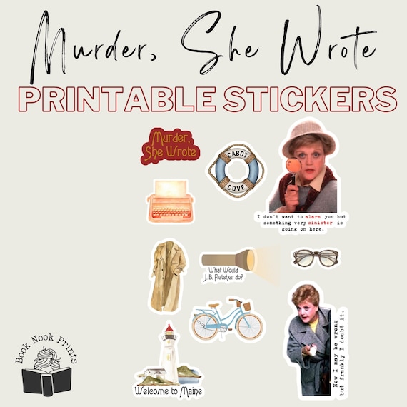 Murder She Wrote Printable Sticker Set Printable Stickers - Etsy