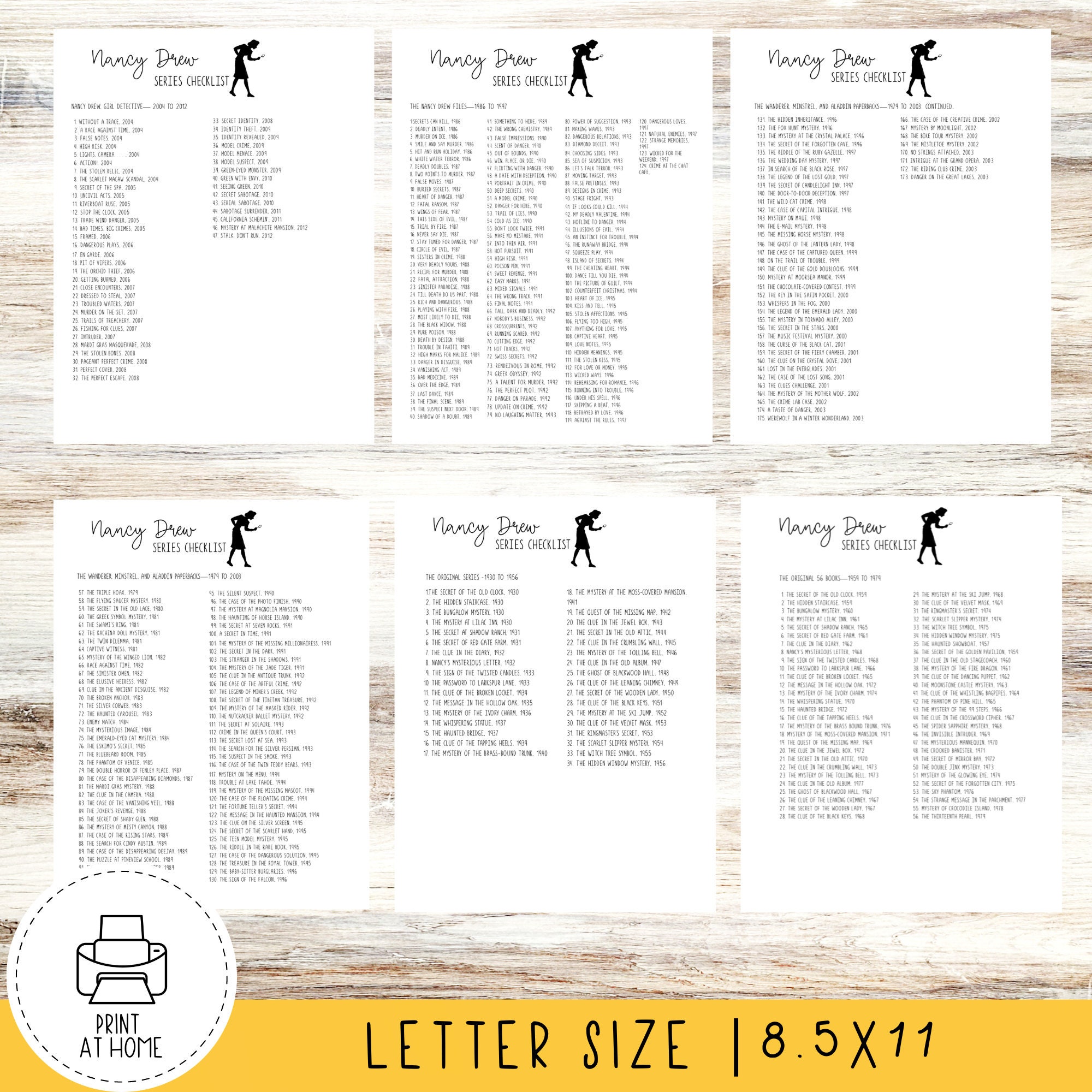 Nancy Drew Reading Checklist Printable Reading List Book Tracker ...