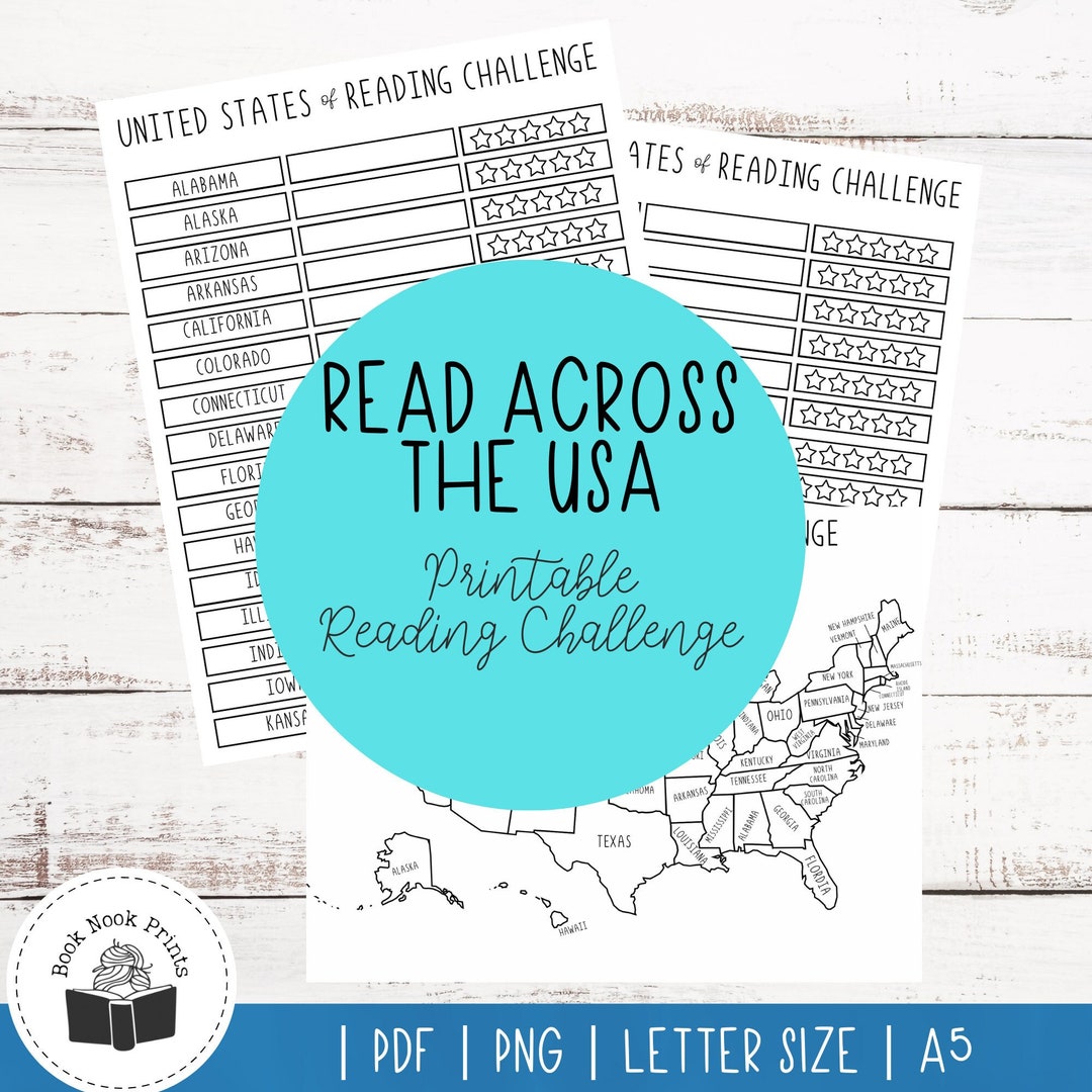 Read Across the USA Printable Reading Challenge PDF - Etsy
