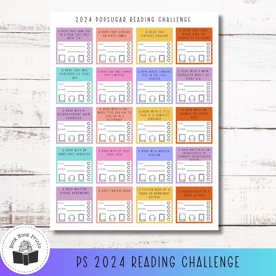 Desafío de lectura imprimible PS 2024 / PDF / PNG / Descarga - Etsy España