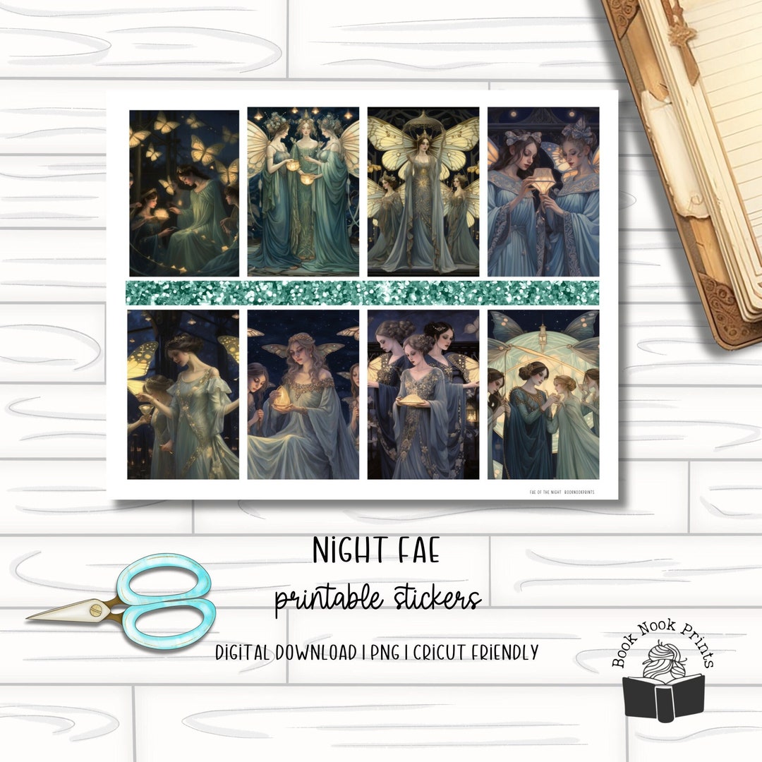 Buy Night Fae Printable Stickers PNG Cricut Cut File Faries Spring ...