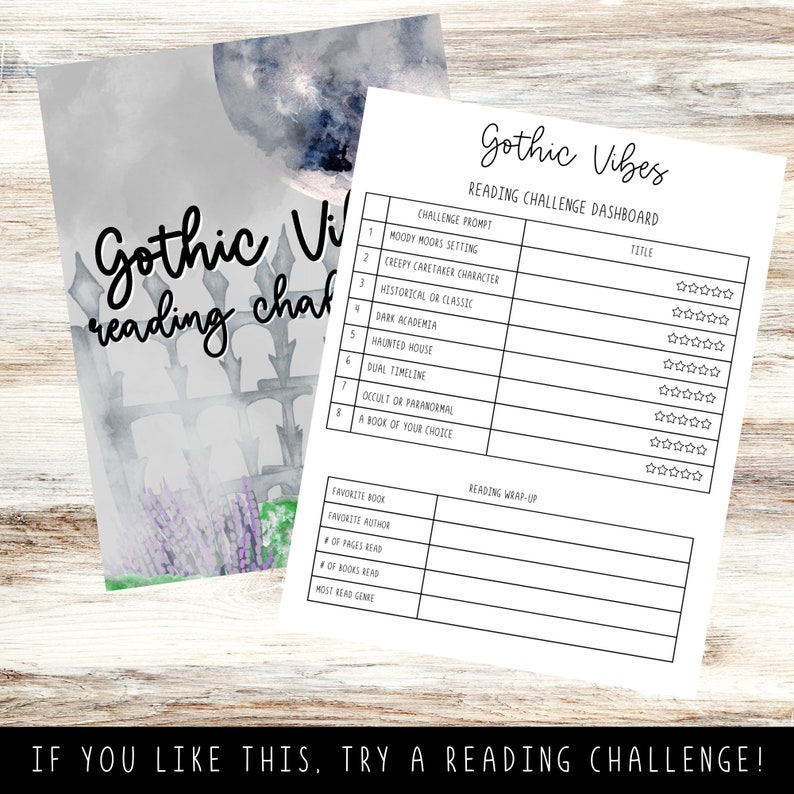 Gothic Fiction Reading Checklist Printable Reading List - Etsy