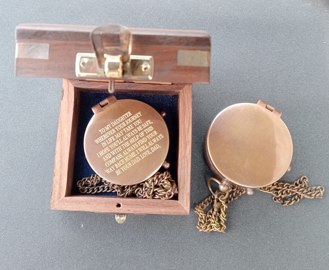 Personalized Brass Compass - to My Daughter Engraved Gift - Etsy