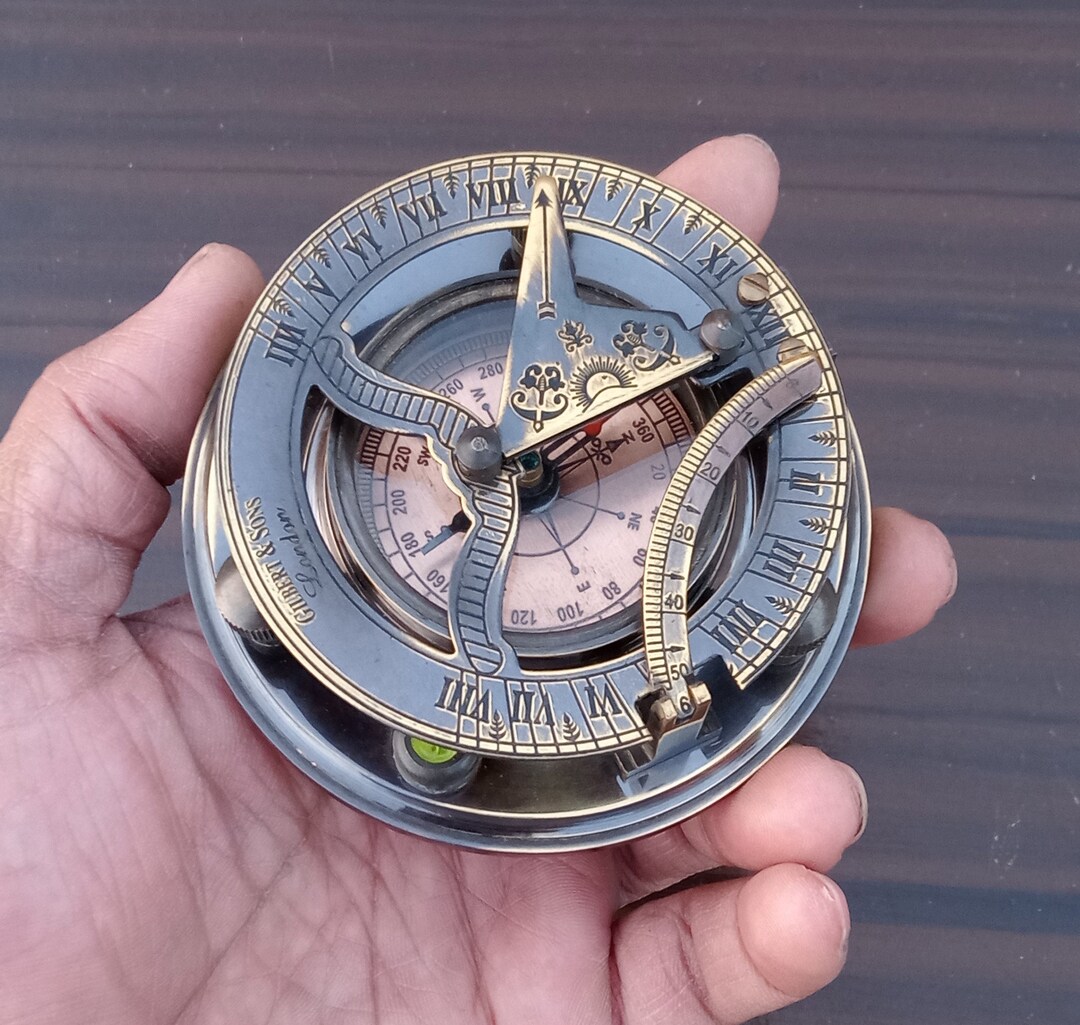 Personalized Sundial Compass, Engraved Compass, Anniversary Gift ...