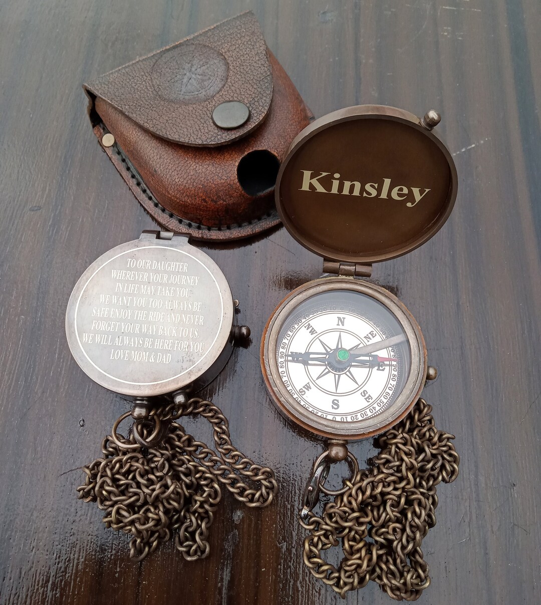 Personalized Brass Compass: Engraved Daughter Gift, Anniversary ...