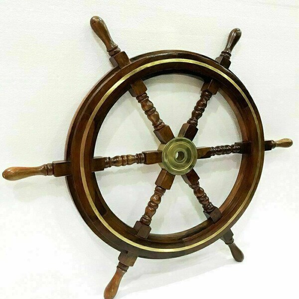 24" Wooden Ship Wheel Home Decor - Etsy