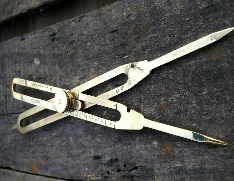 9 Proportional Divider Brass Drafting Tool Scientific Compass Engineer ...