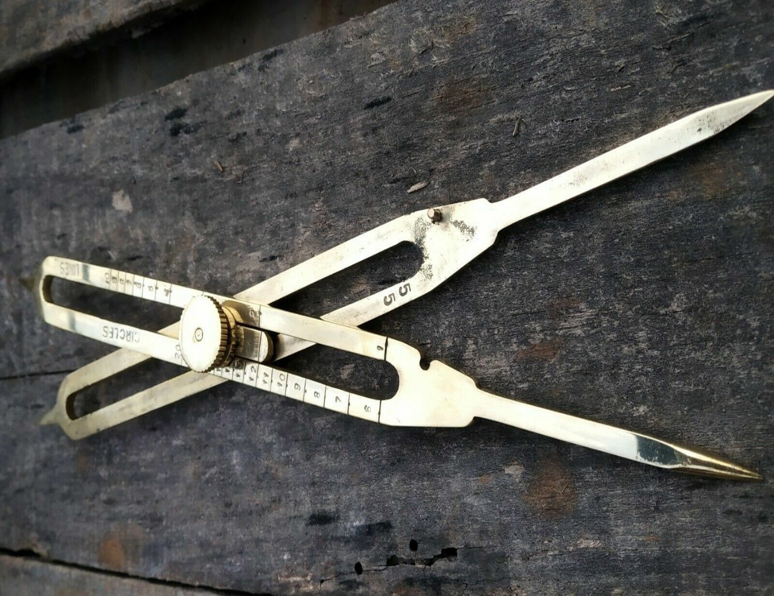 9 Proportional Divider Brass Drafting Tool Scientific Compass Engineer ...