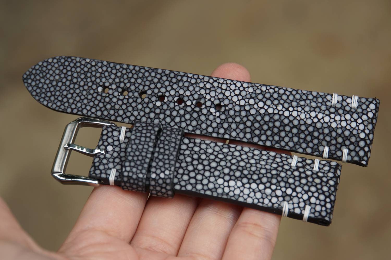 Black Stingray Leather Watch Strap - Etsy