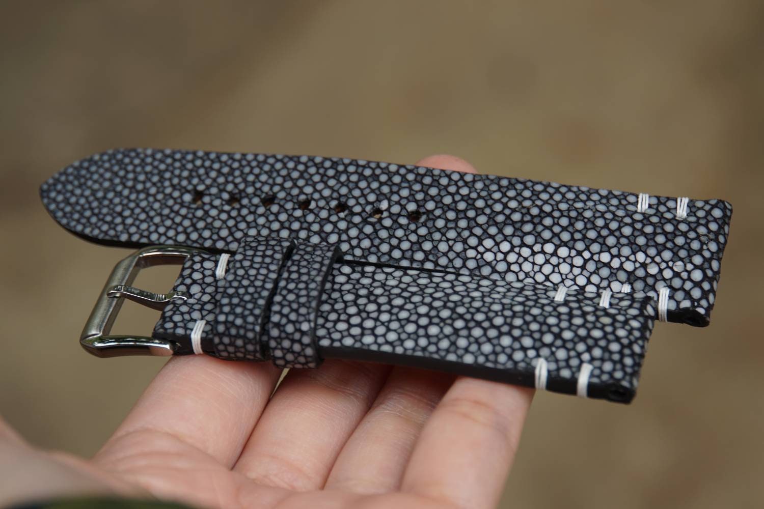 Black Stingray Leather Watch Strap - Etsy