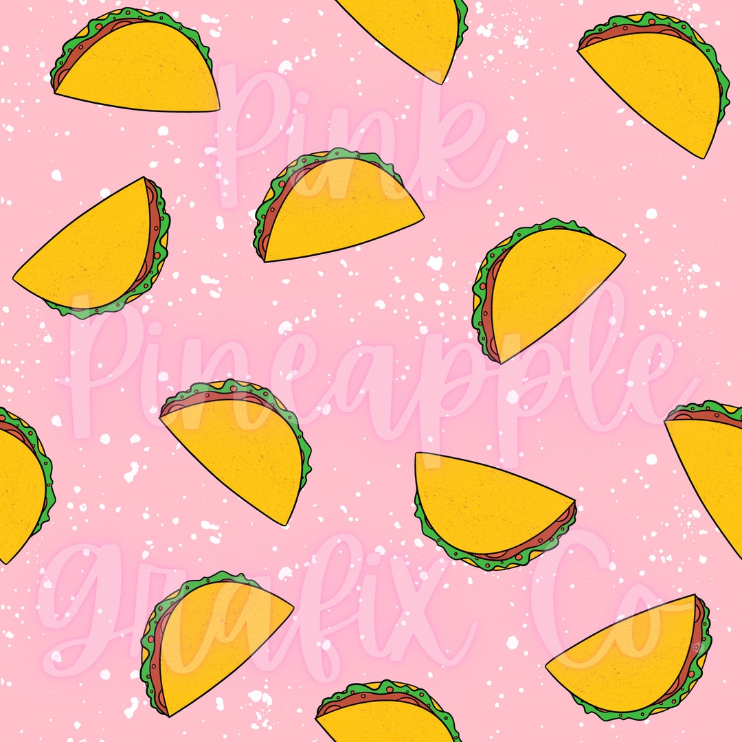 Tacos Acid Wash Pink Background Digital Seamless File - Etsy