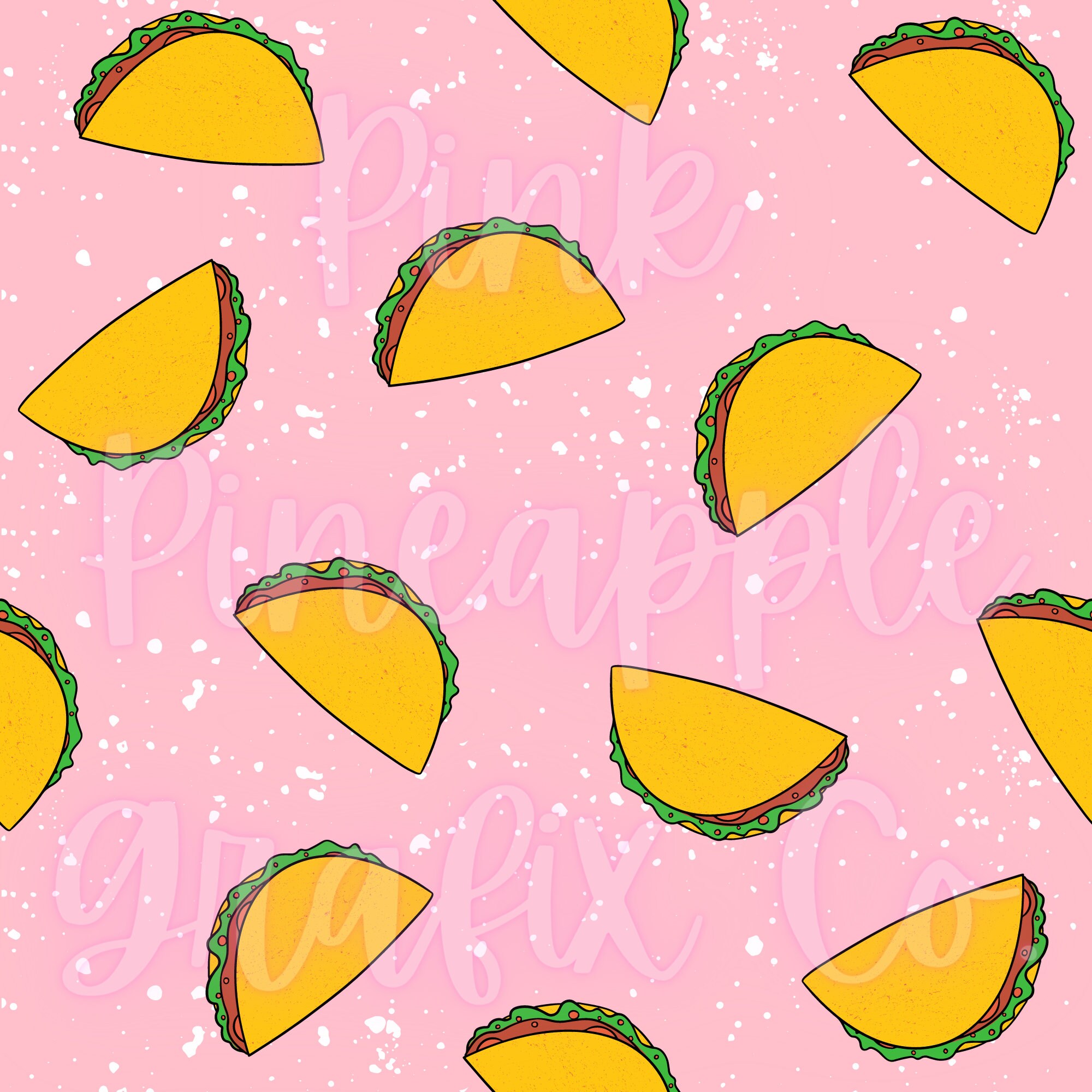 Tacos Acid Wash Pink Background Digital Seamless File - Etsy