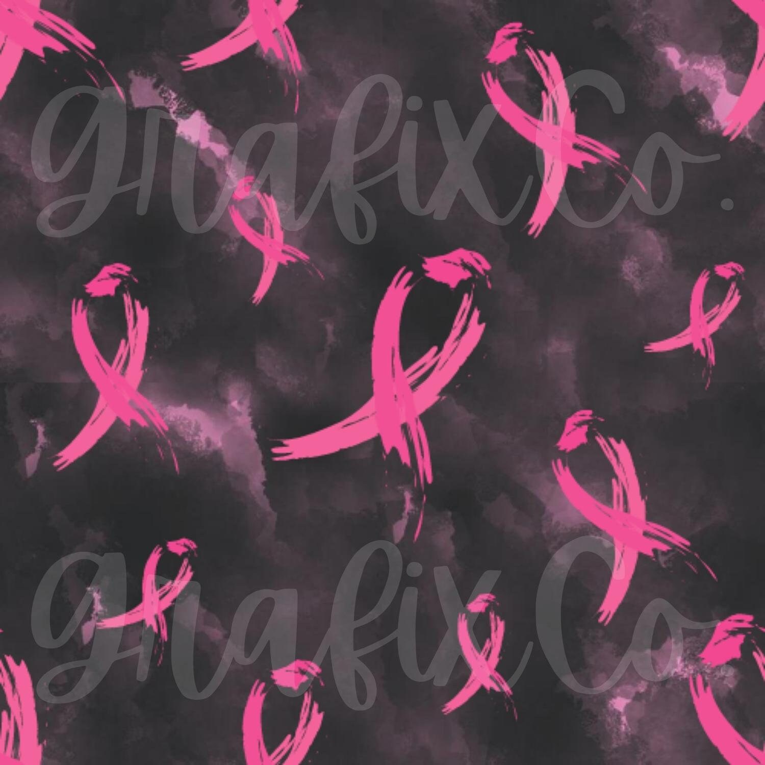Pink and Black Watercolor Breast Cancer Awareness Seamless File - Etsy