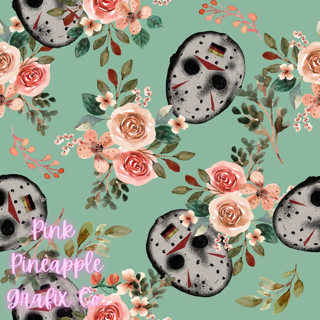 Horror Movie Floral Digital Seamless File - Etsy