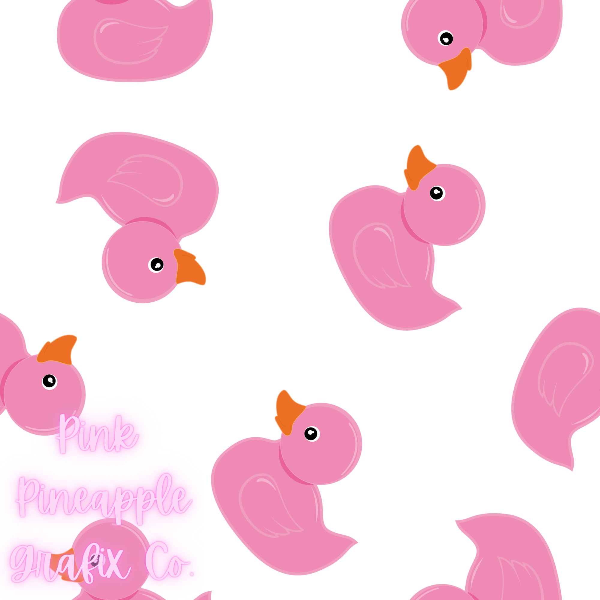 Pink Rubber Duckies Digital Seamless File - Etsy