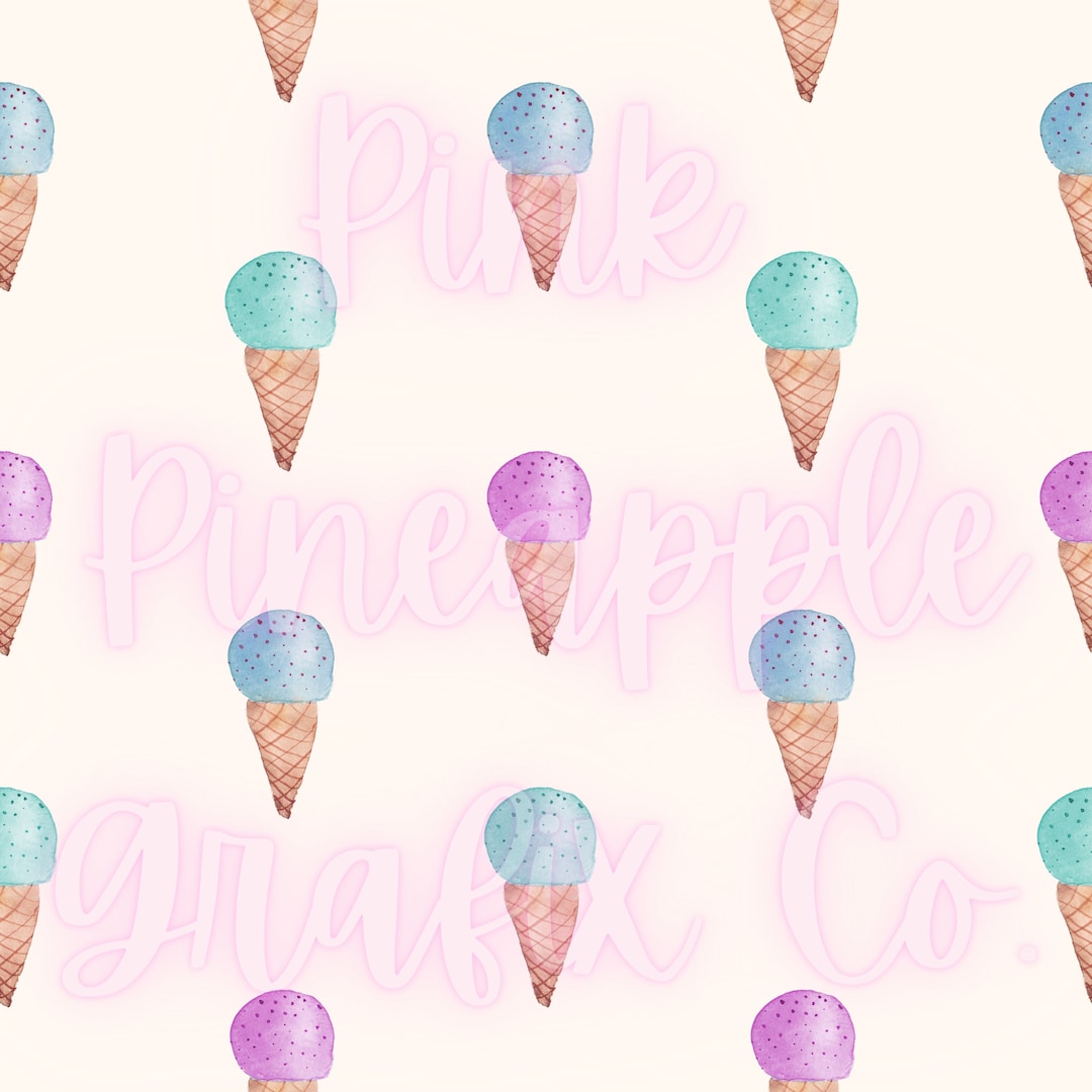 Purple Blue Ice Cream Cones Digital Seamless File - Etsy