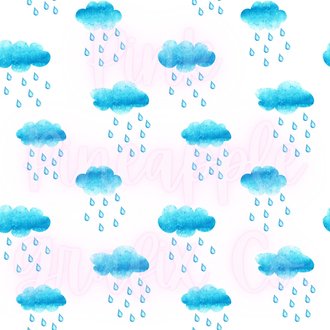 Watercolor Blues Rain Clouds Digital Seamless File - Etsy