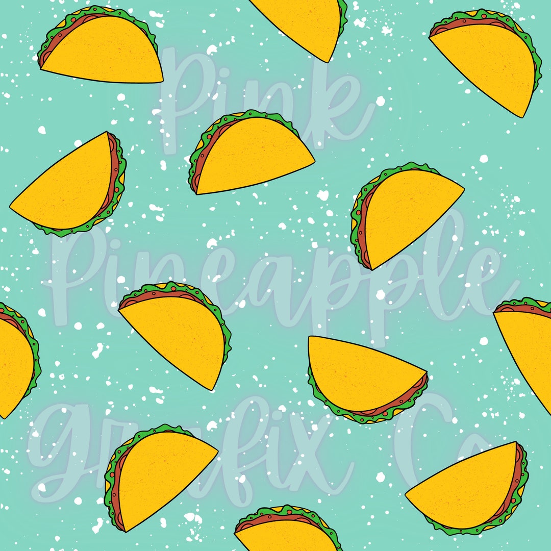 Tacos Acid Wash Blue Background Digital Seamless File - Etsy