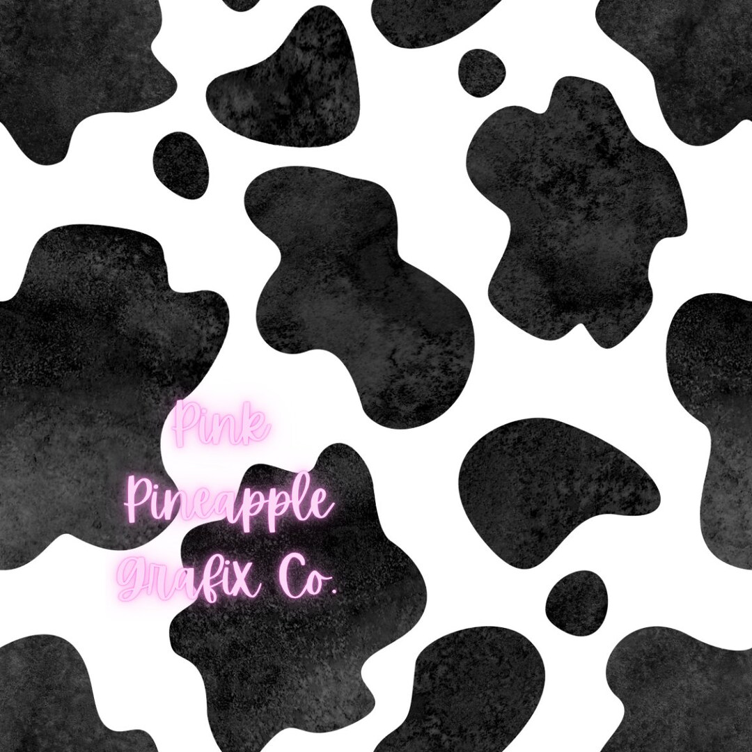Watercolor Black Cow Print, Digital Seamless File - Etsy