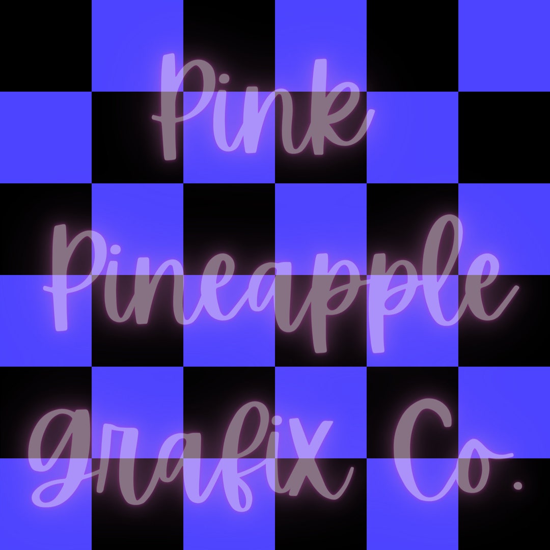 Neon Blue and Black Checkers Pattern Digital Seamless File - Etsy