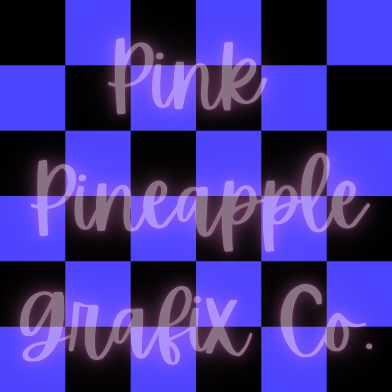 Neon Blue and Black Checkers Pattern Digital Seamless File - Etsy