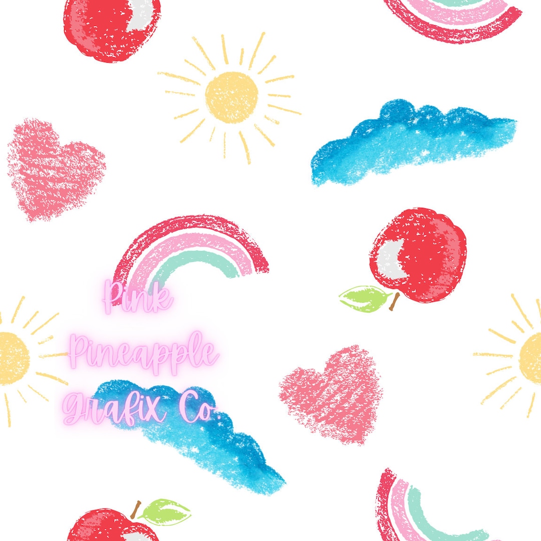 Chalk Drawings Digital Seamless File - Etsy
