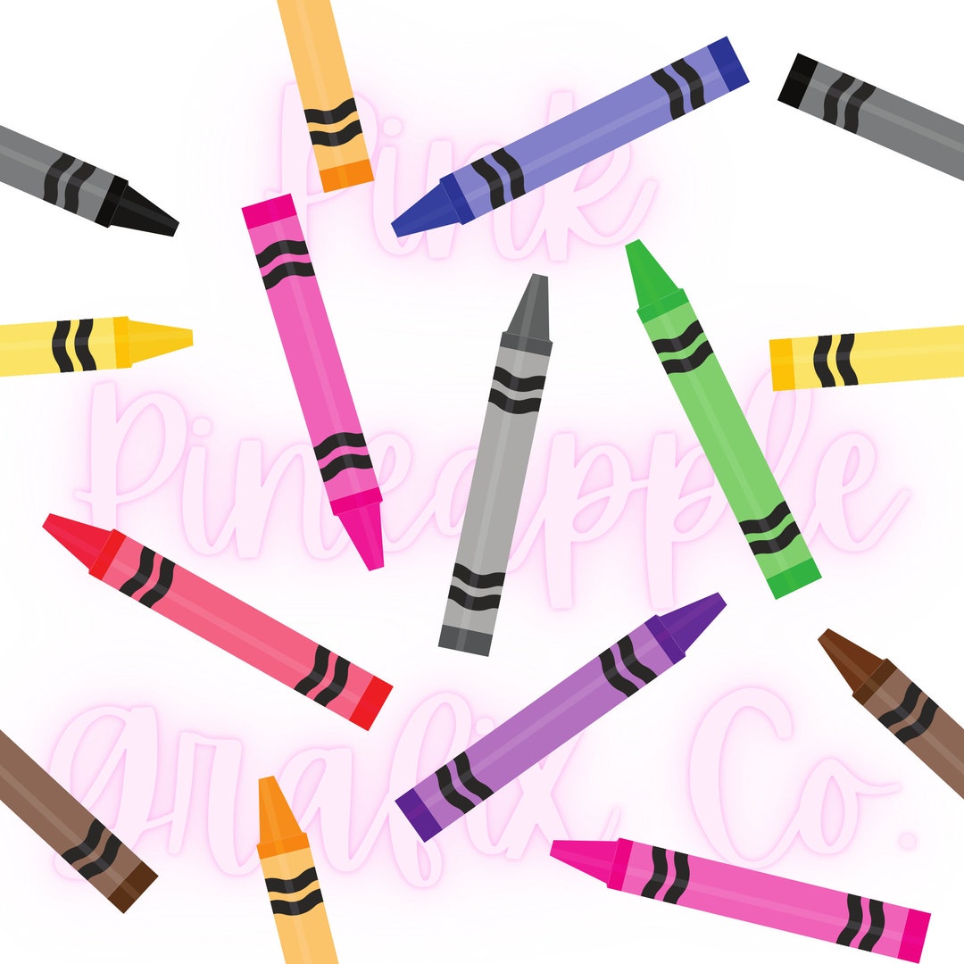 Crayons Digital Seamless File - Etsy
