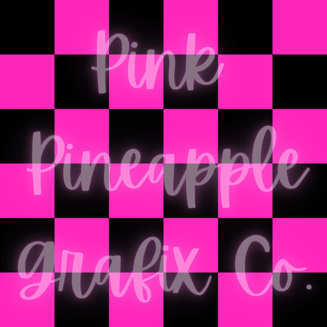 Neon Pink and Black Checkers Pattern Digital Seamless File - Etsy