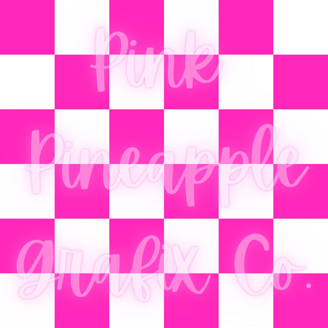 Neon Pink and White Checkers Pattern Digital Seamless File - Etsy