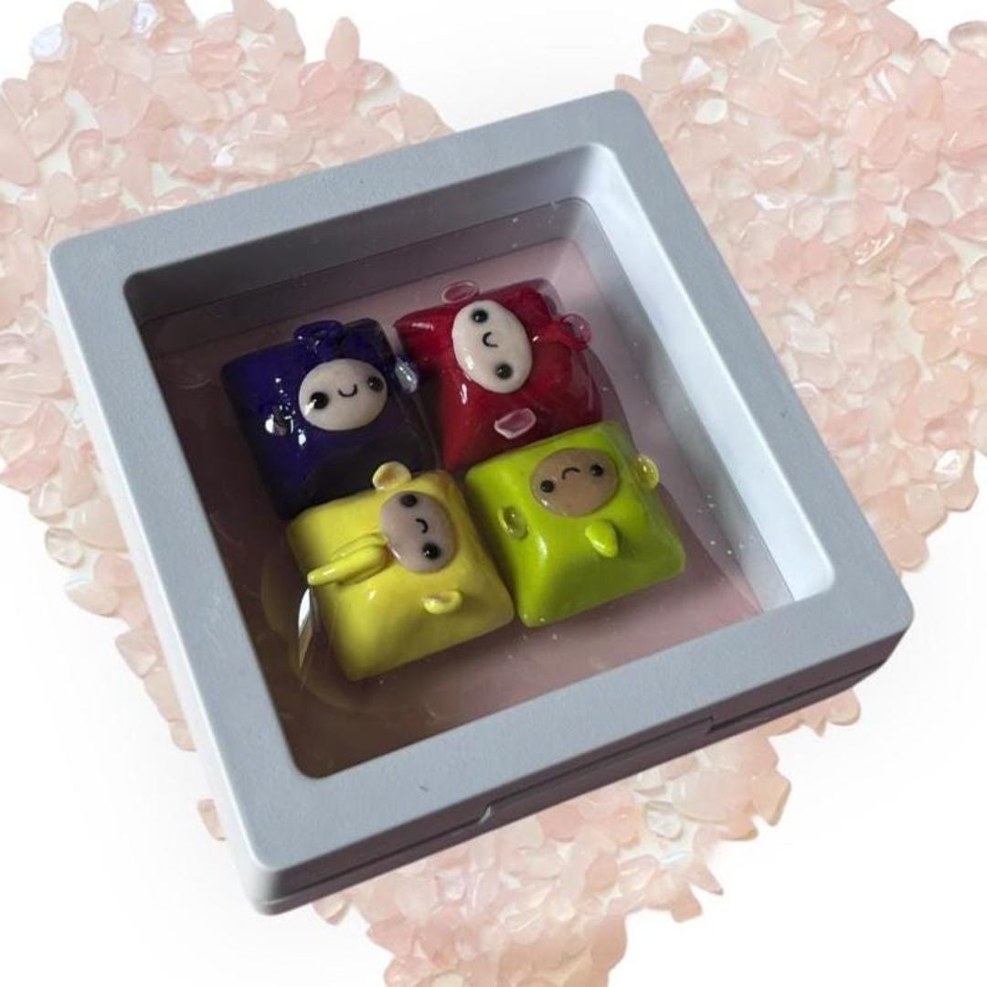 DSA Polymer Clay Kawaii Teletubbies Keycaps | Tinky Winky Dipsy Laa-laa ...
