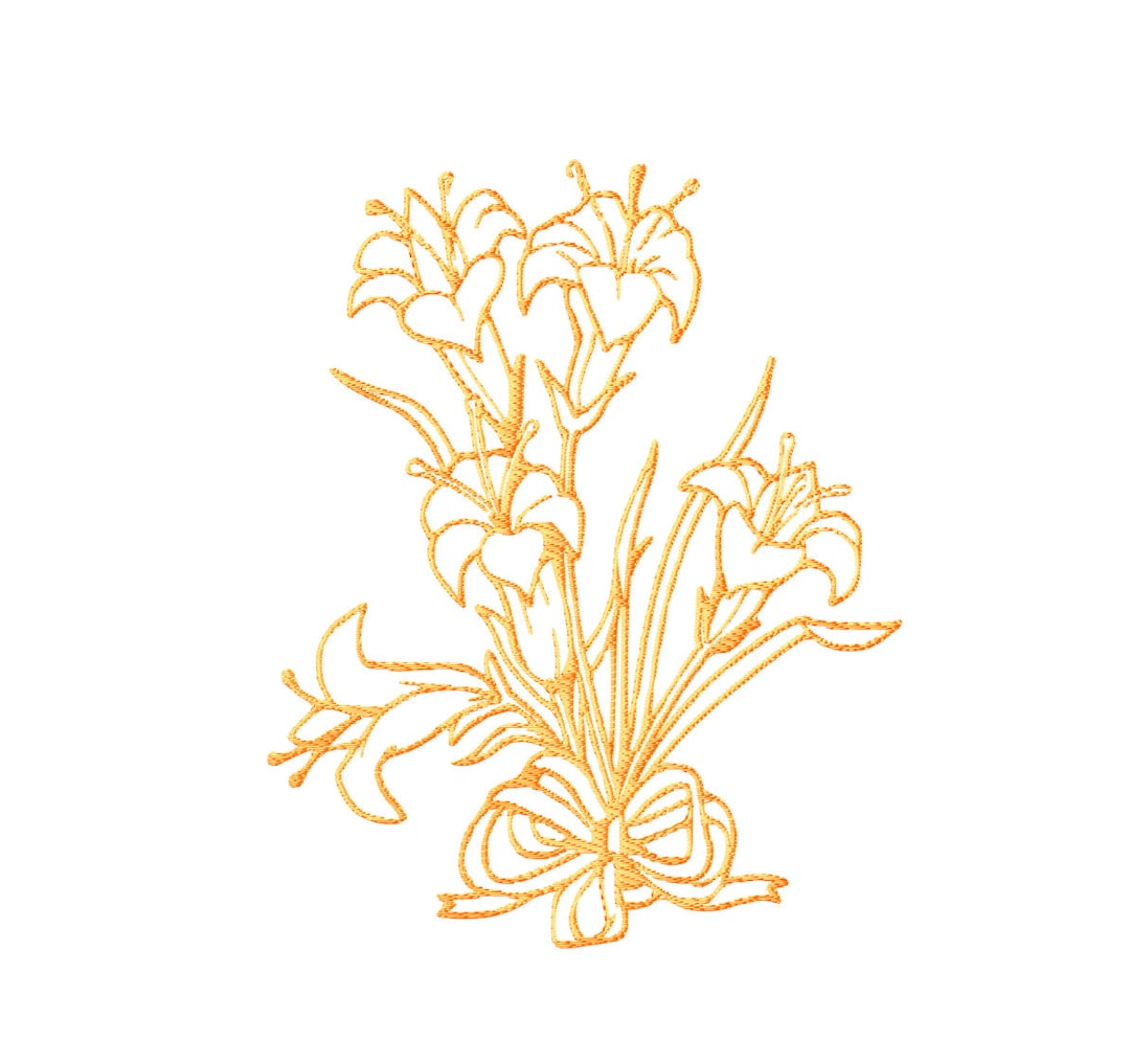 Lilies Embroidery Design Pattern (digital Download) - Etsy