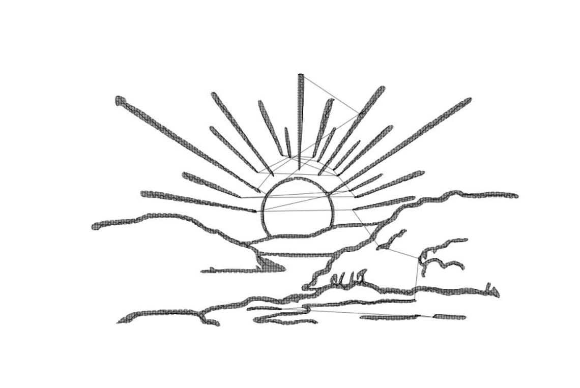 Sunrise Embroidery Pattern Easy Download With Multiple File - Etsy