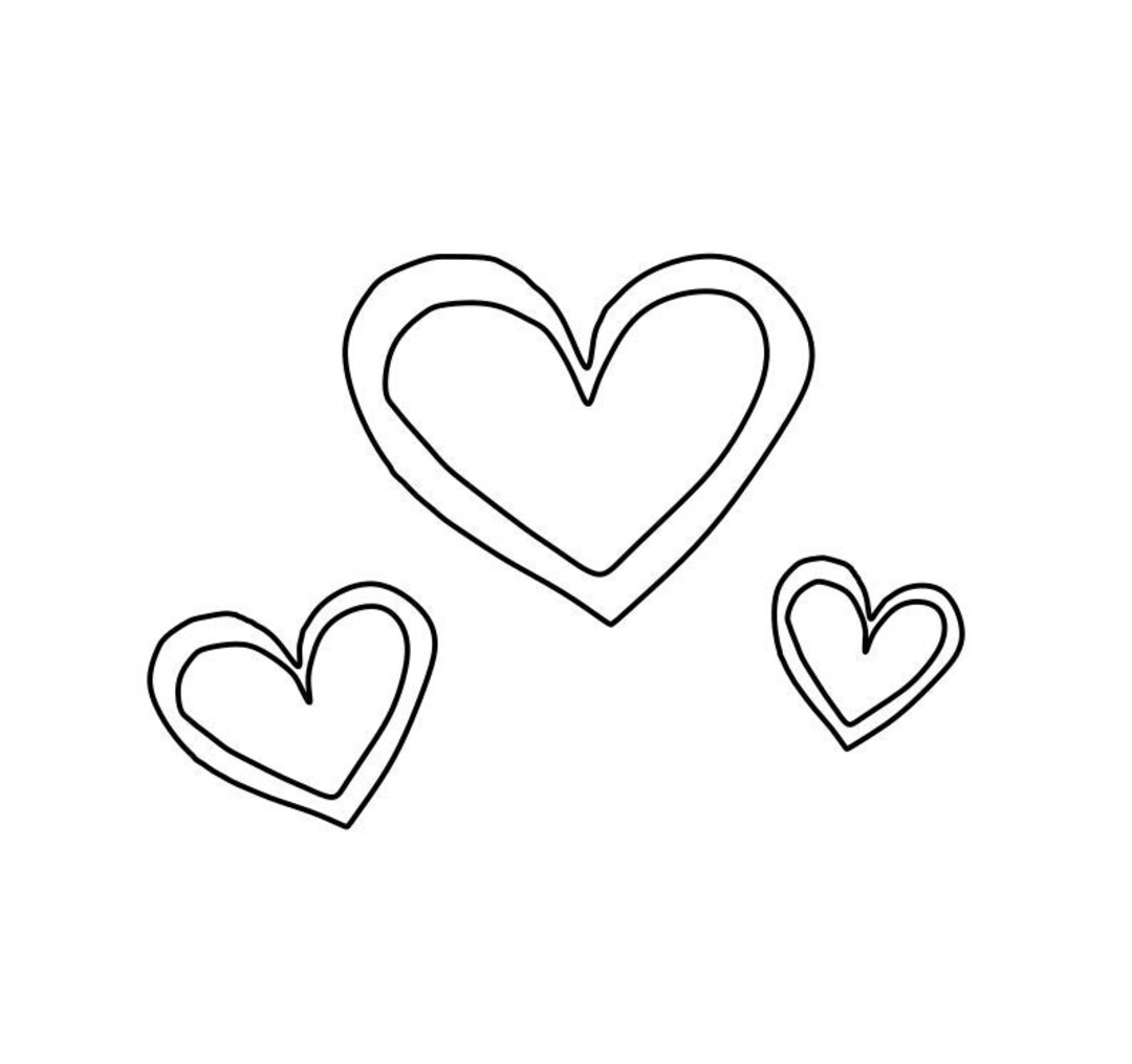 Cute Embroidery Hearts Easy Digital Embroidery File Download Pes Pec ...
