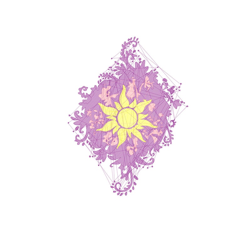 Rapunzel Sun Embroidery File: Intricate Floral Design (instant Download ...