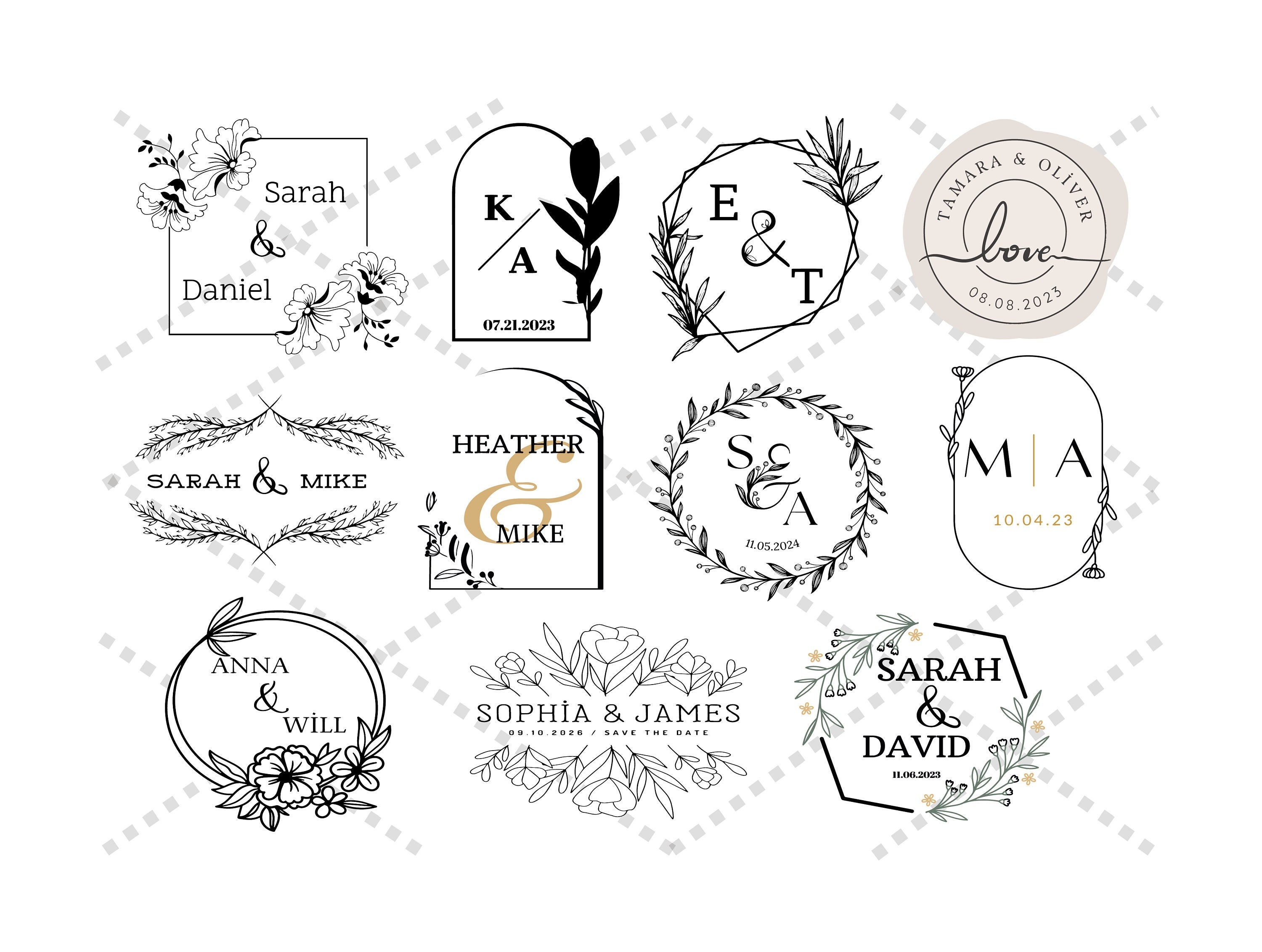 Wedding Svg Bundle Wedding Monogram Svg Bride and Geroom - Etsy Canada