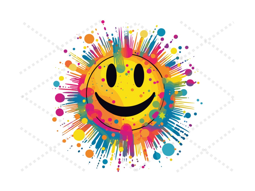 Paint Splatter Smiley Face Svg Smiley Face Svg File for - Etsy