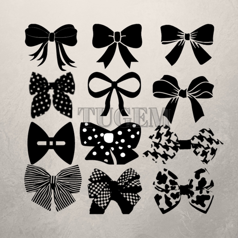 Bow Svg Bow Tie Svg Ribbon Svg Hair Bow Svg File for - Etsy