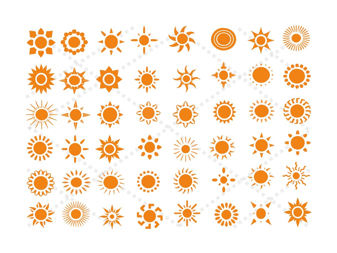 Different Sun Designs Svg Bundle Sunshine Clipart Sun Rays - Etsy