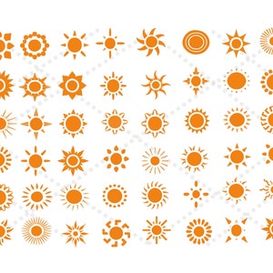 Different Sun Designs Svg Bundle Sunshine Clipart Sun Rays - Etsy