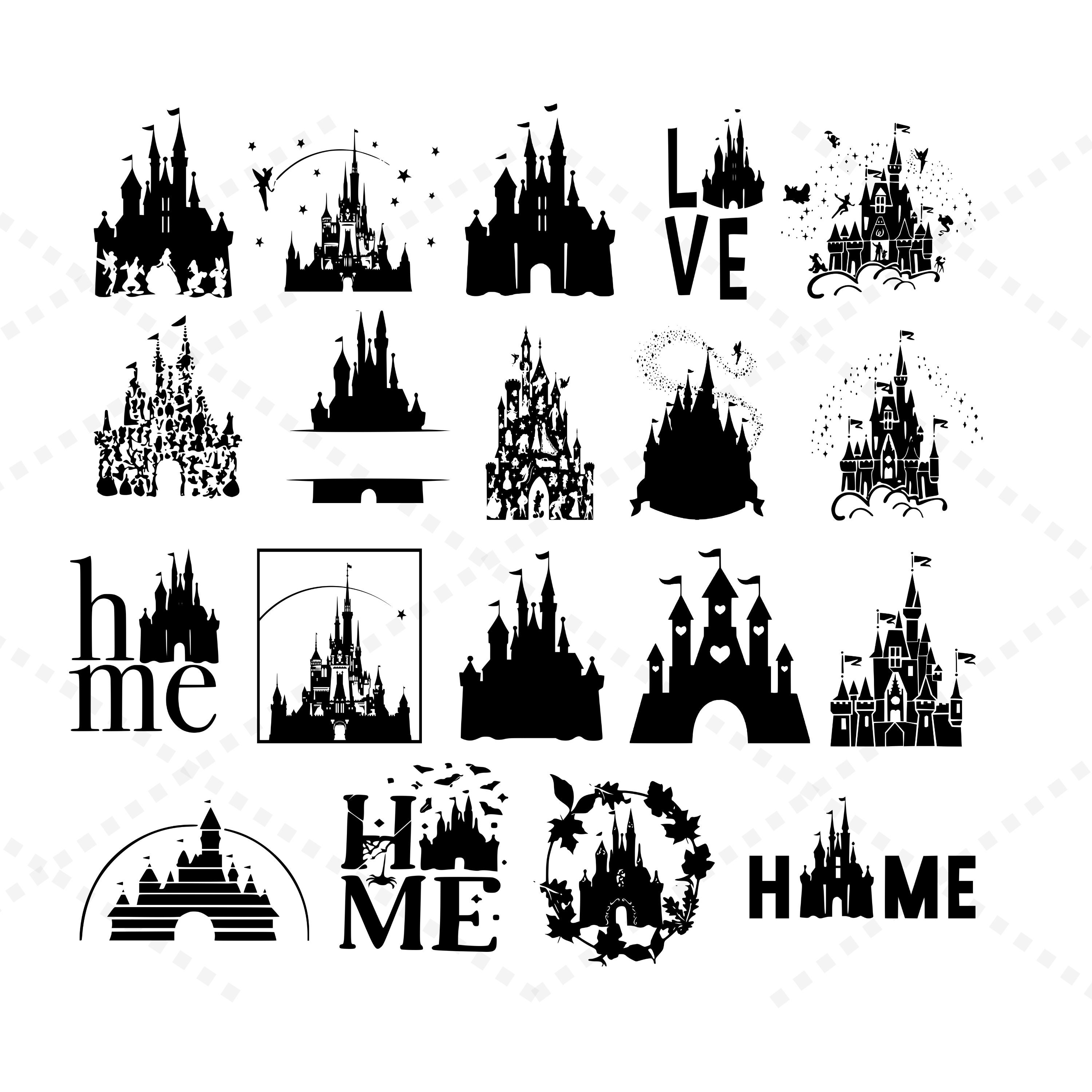 Cinderella Castle Silhouette Clip Art
