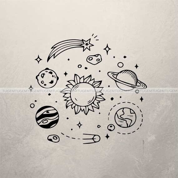 Espacio Svg Sistema Solar y Universo Svg Planeta y Galaxia - Etsy España