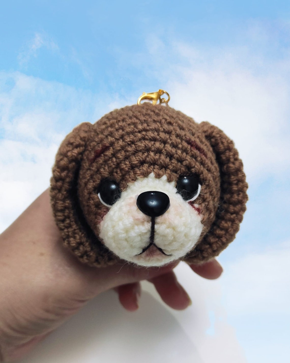 Handmade Crochet Dog Keychain, Xmas Ornament, Bag Charm - Etsy