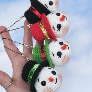 Crochet Snowman Bauble Pattern, Christmas Crochet Pattern, Snowman ...