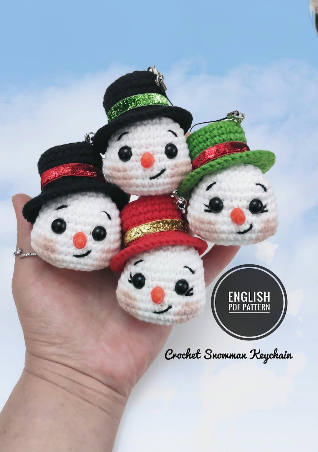 Crochet Snowman Bauble Pattern, Christmas Crochet Pattern, Snowman ...