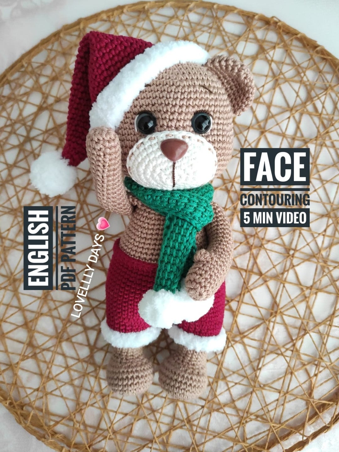 Crochet Bear Santa Claus Pattern: Amigurumi Christmas (english PDF ...