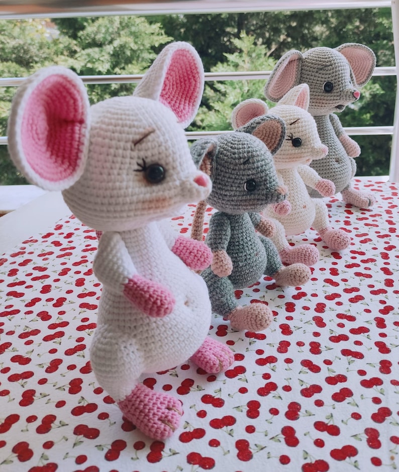 Crochet Mouse Pattern: Remy and Mia Amigurumi Mice (english PDF Pattern ...