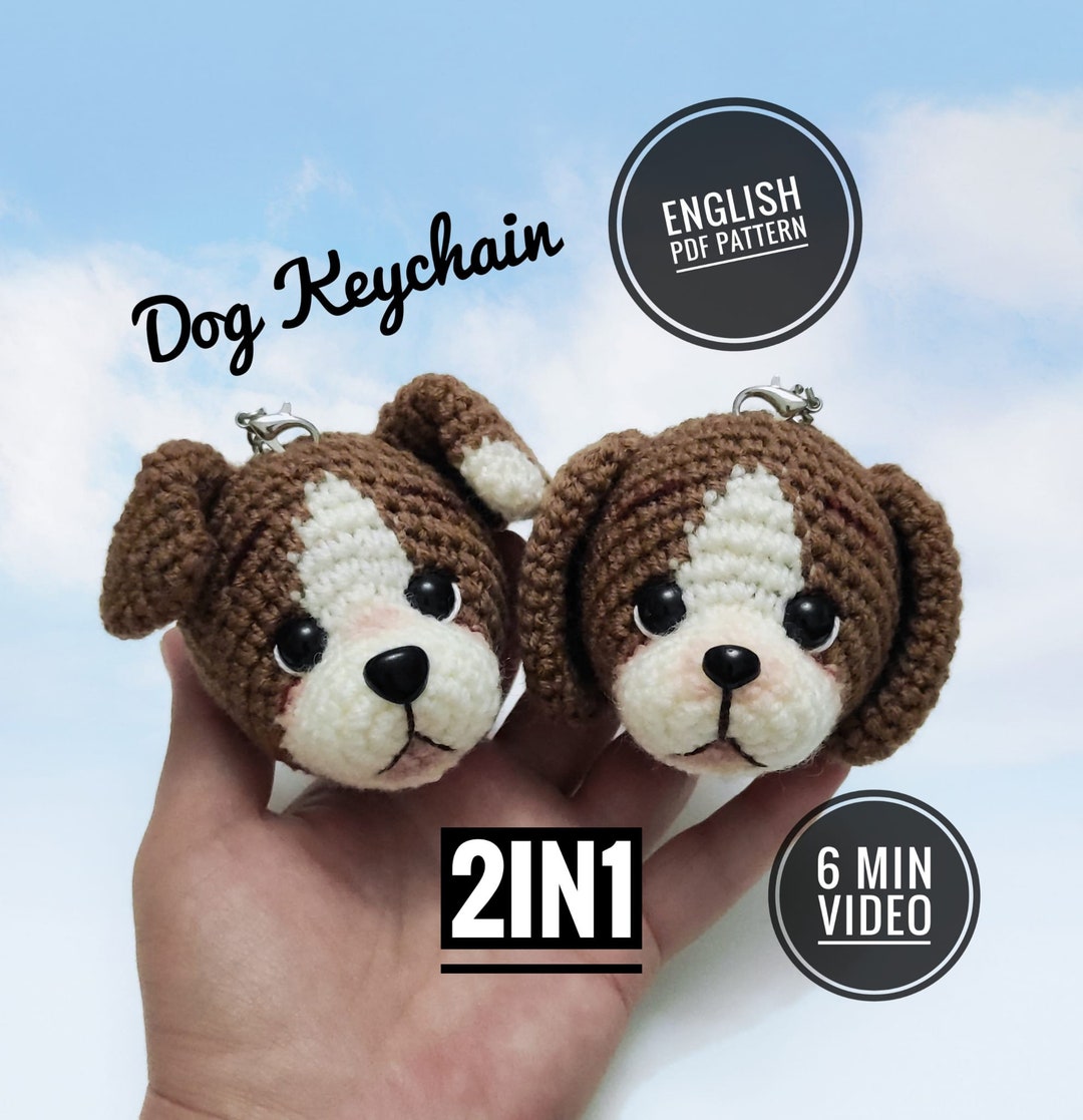 Crochet Dog Keychain Pattern: 2-in-1 Amigurumi Puppy Christmas Tree ...