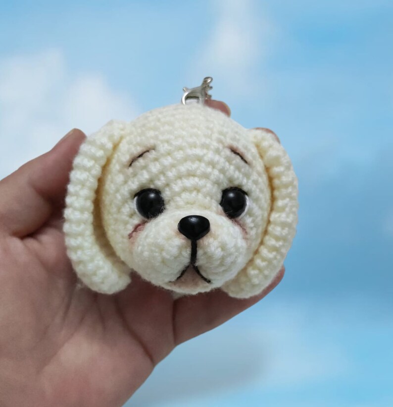 Handmade Crochet Dog Keychain, Xmas Ornament, Bag Charm - Etsy