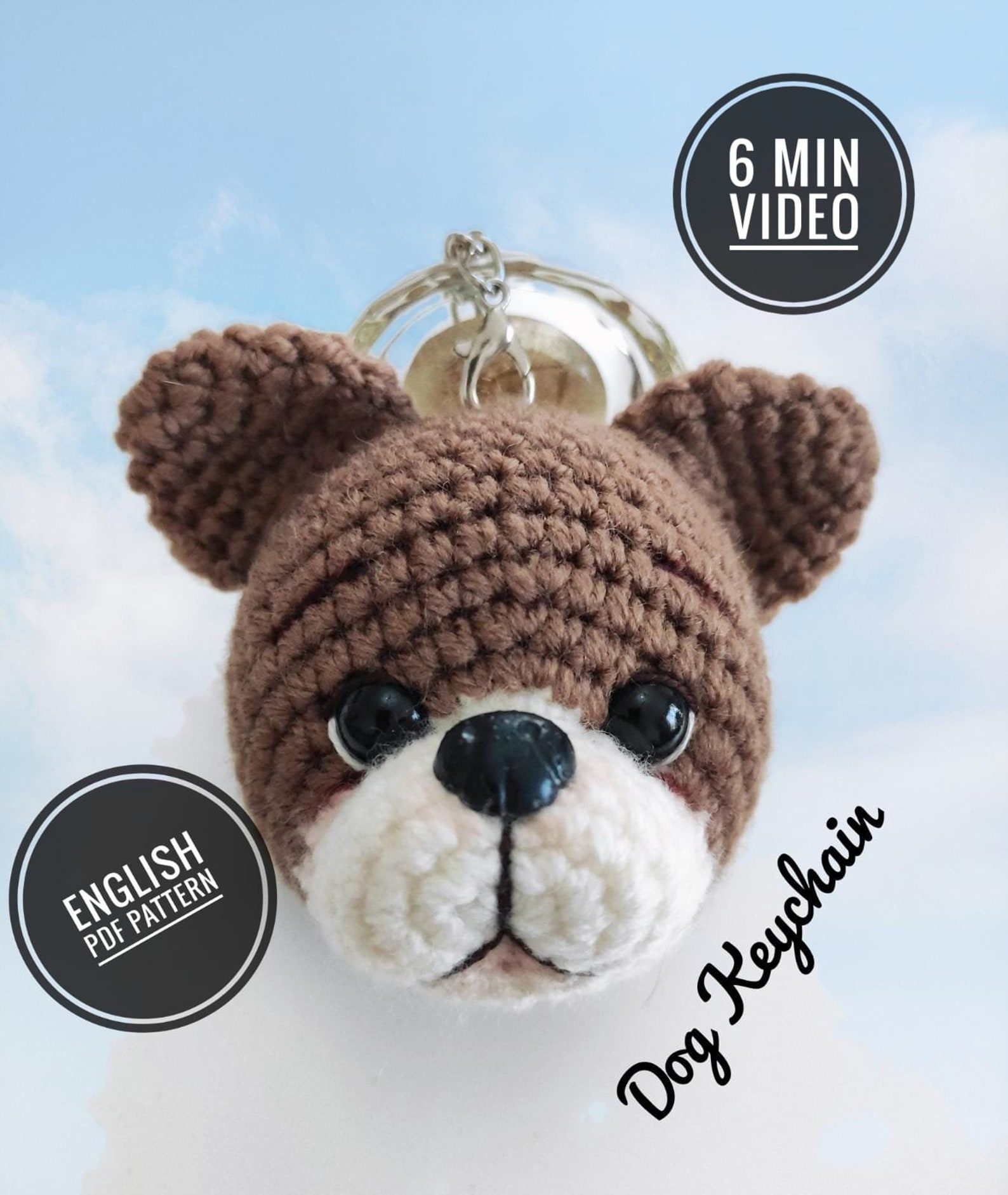 Crochet Dog Keychain Patterns Set of 3, Handmade Christmas Decor, Car ...